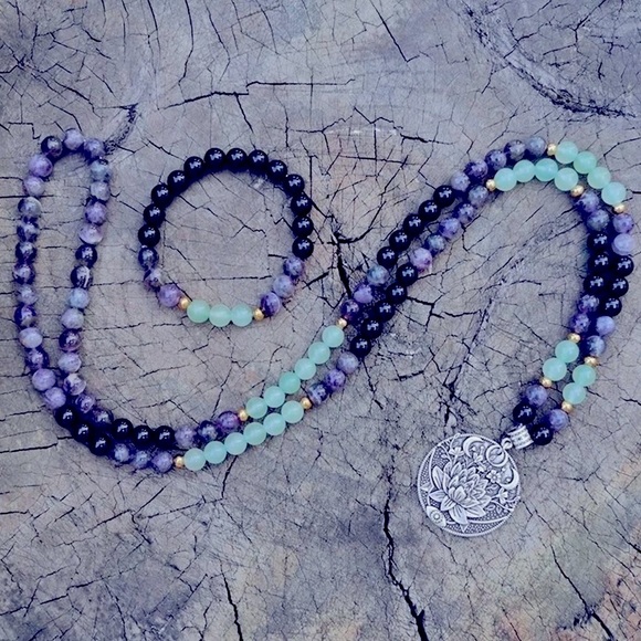 Earth Art hand crafted artisan | Jewelry | Lotus Gemstone Mala And ...